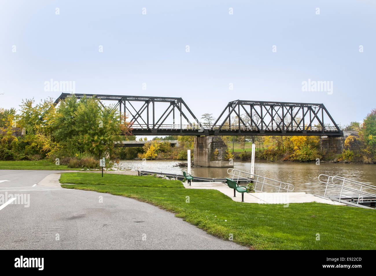 Train trestle over the Auglaize River in Northern Ohio Stock Photo - Alamy