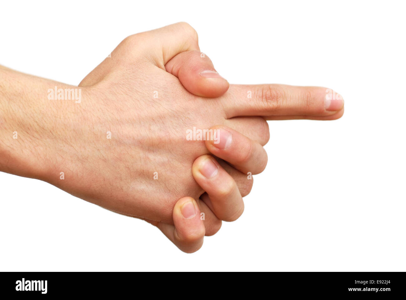 Hands gun sign Stock Photo - Alamy