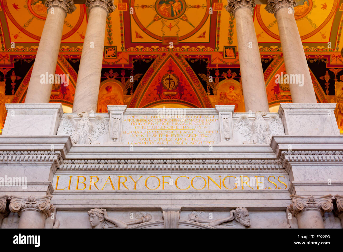 Ceiling of Library Congress in Washington DC Stock Photo - Alamy