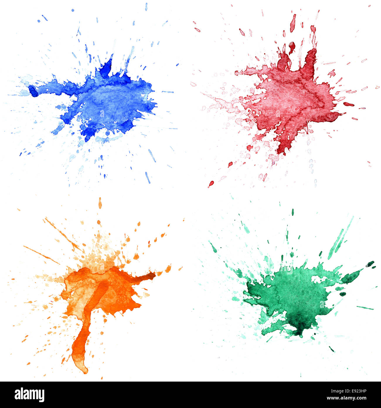 Abstract hand drawn watercolor drops Stock Photo - Alamy