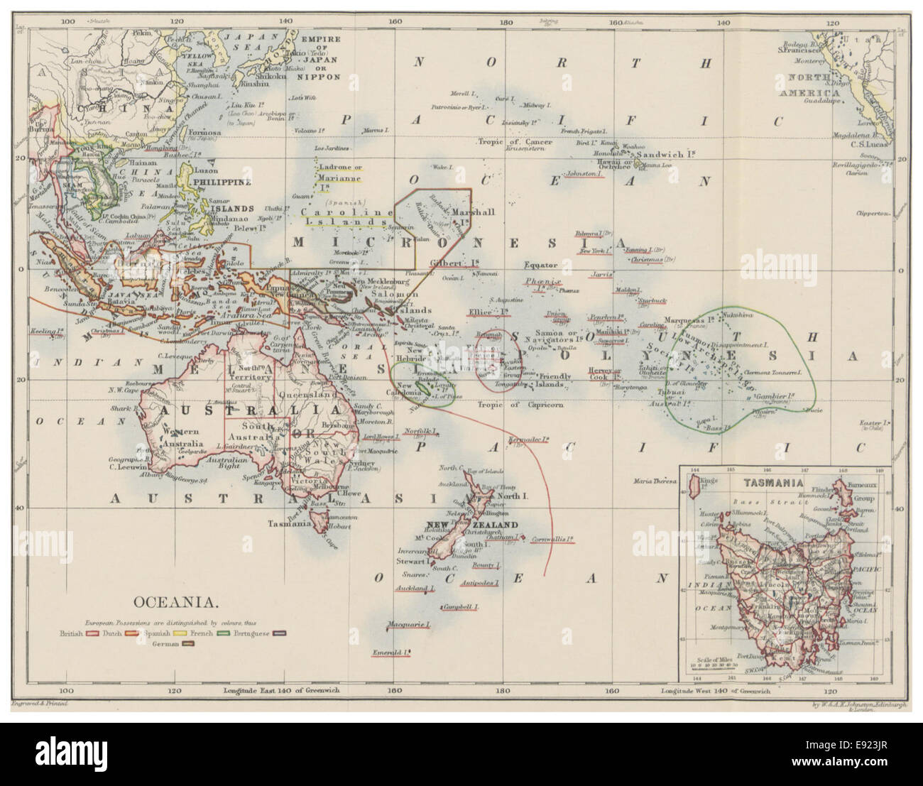 Oceania map hi-res stock photography and images - Alamy