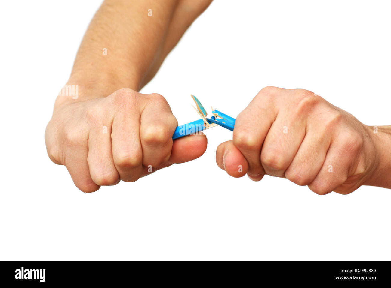Hands breaking pencil Stock Photo - Alamy