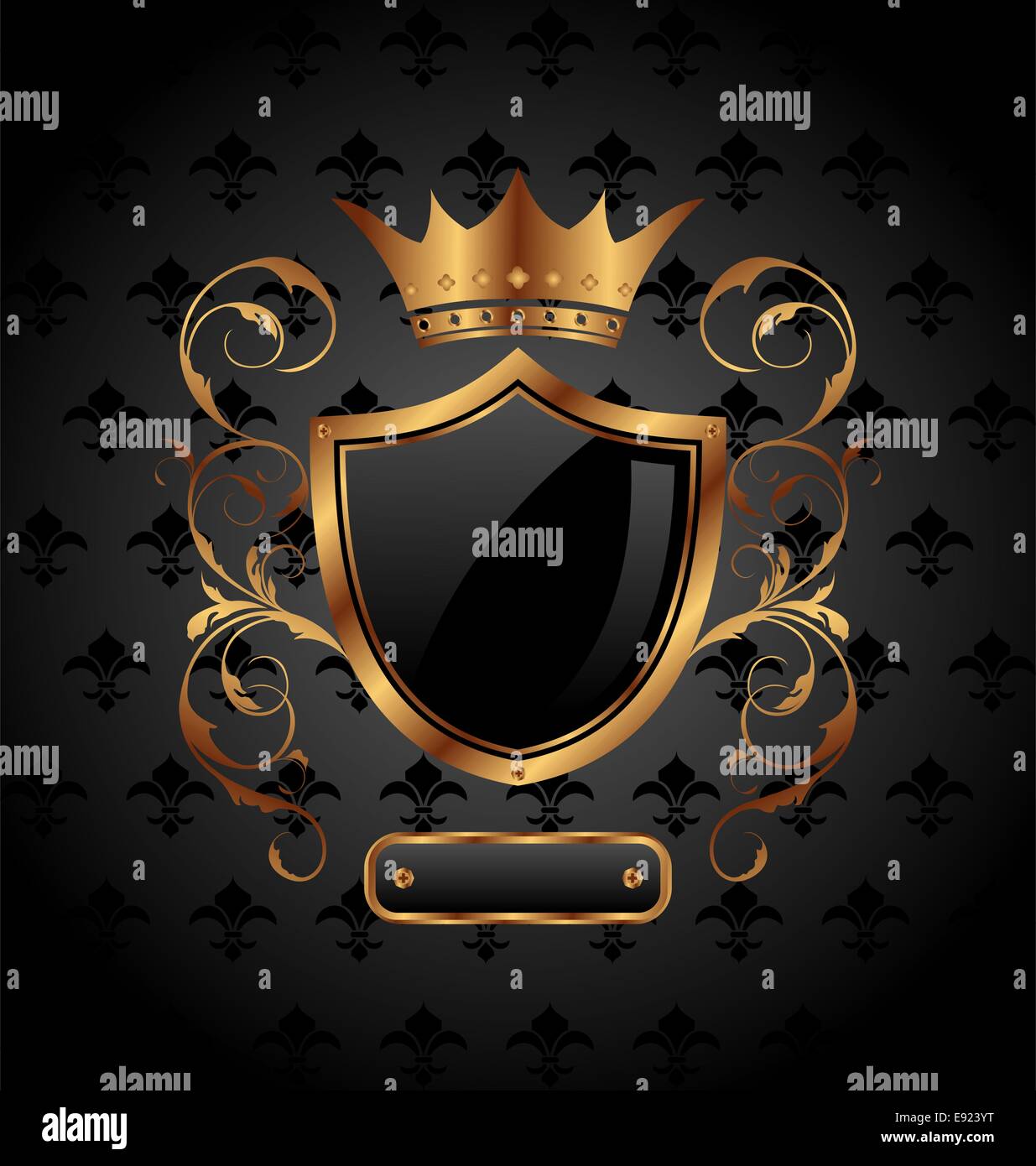 Shield with crown hi-res stock photography and images - Alamy