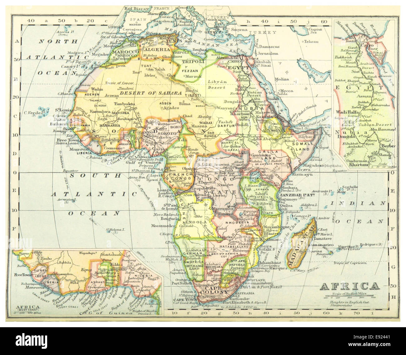 This 1899 map of Africa compiled by Irvine offers a detailed ...