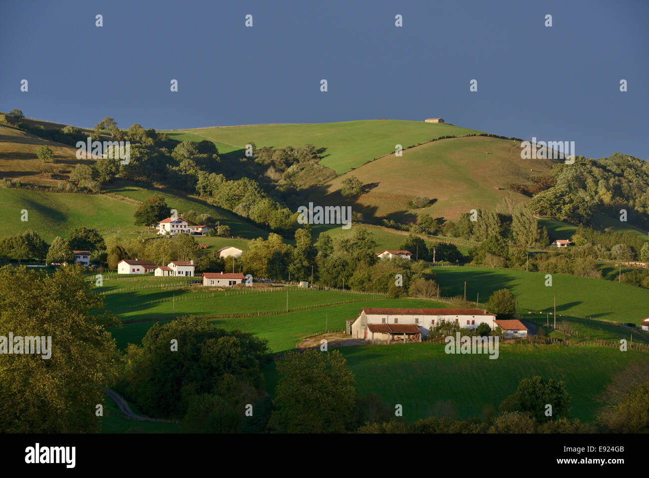 France, Pays Basque, Atlantic Pyrenees, Labourd, traditional farm and ...