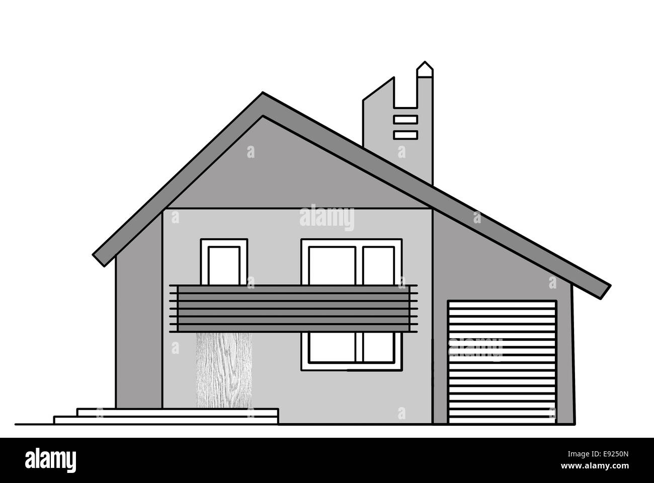 house drawing on white background Stock Photo - Alamy