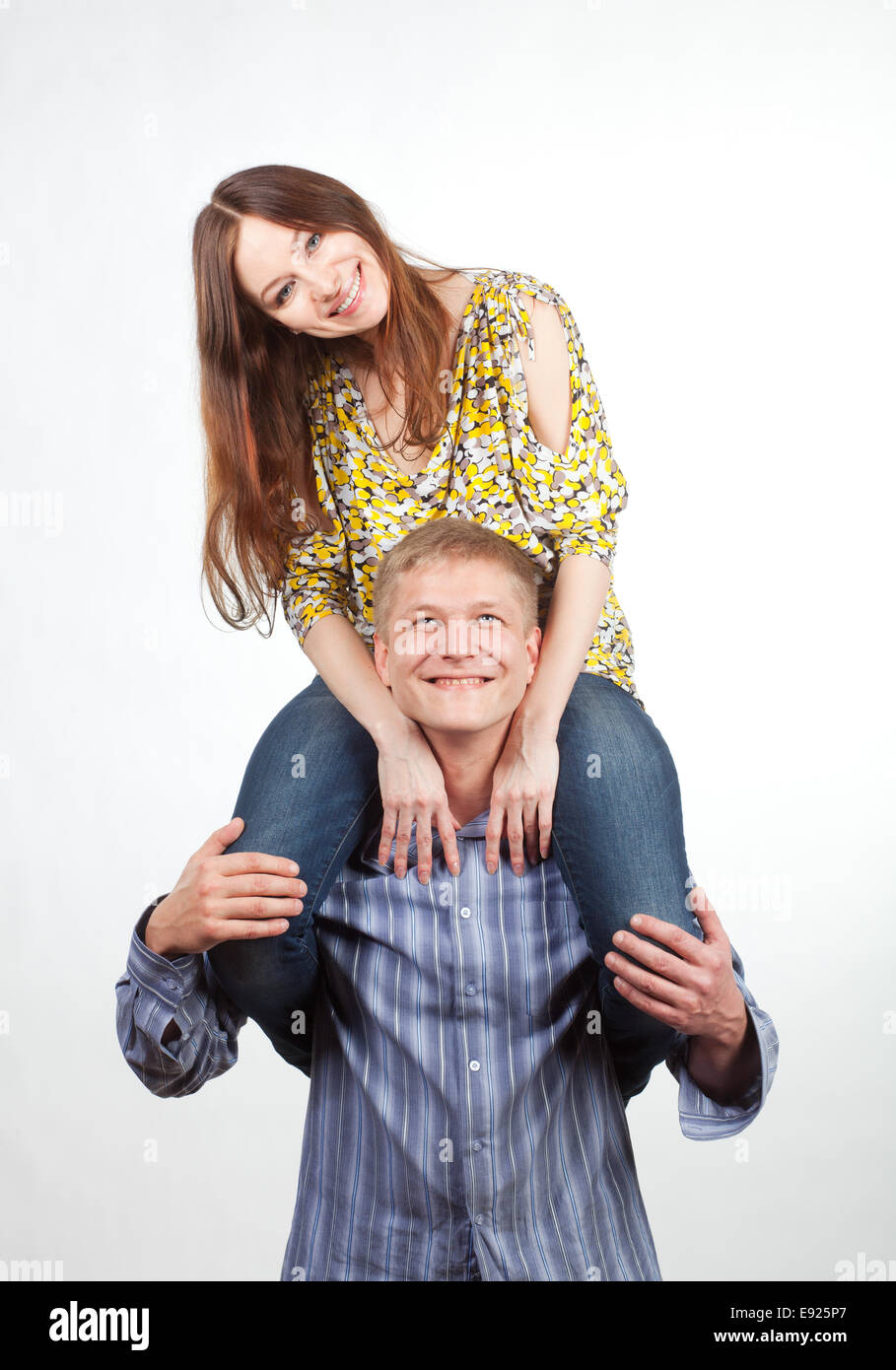 Girl sitting mans shoulder hi-res stock photography and images - Alamy