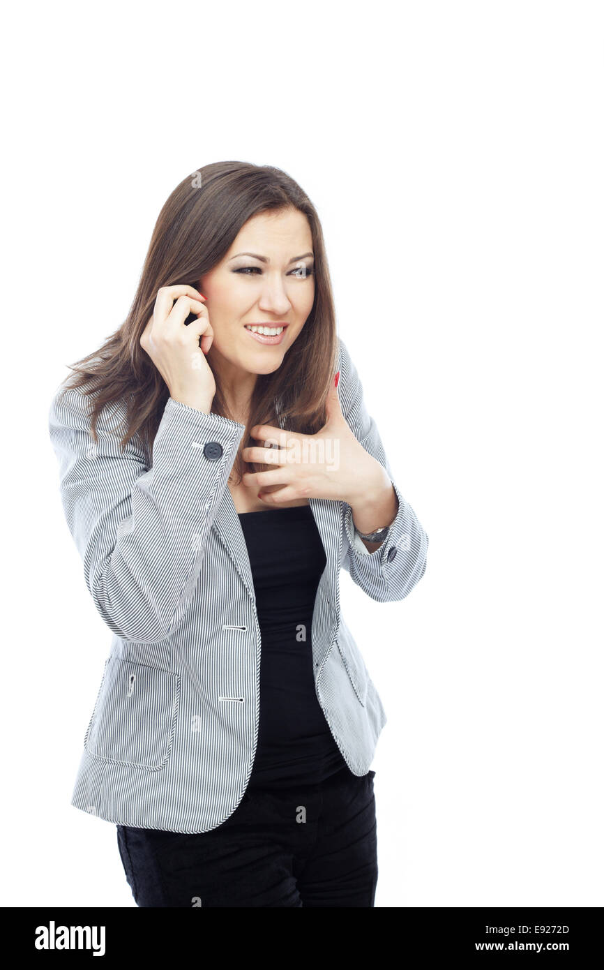 Talking via mobile phone Stock Photo - Alamy