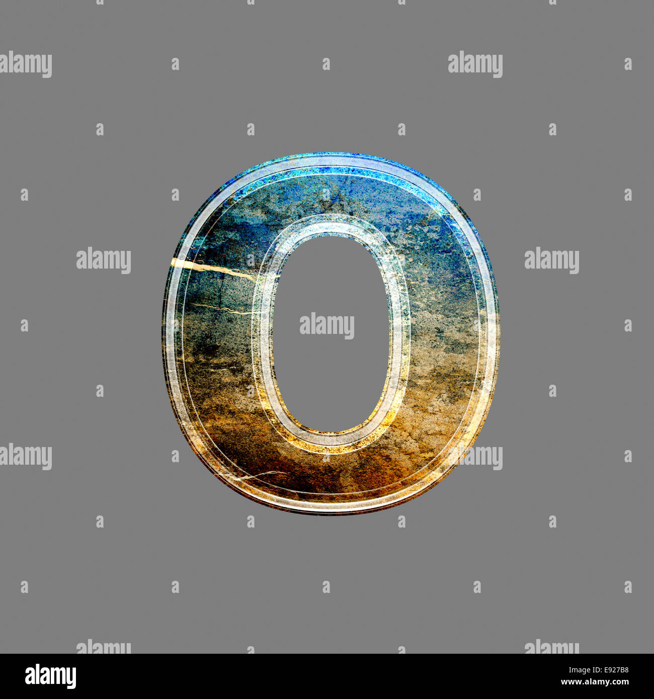 grunge 3d letter isolated on grey background - o Stock Photo - Alamy