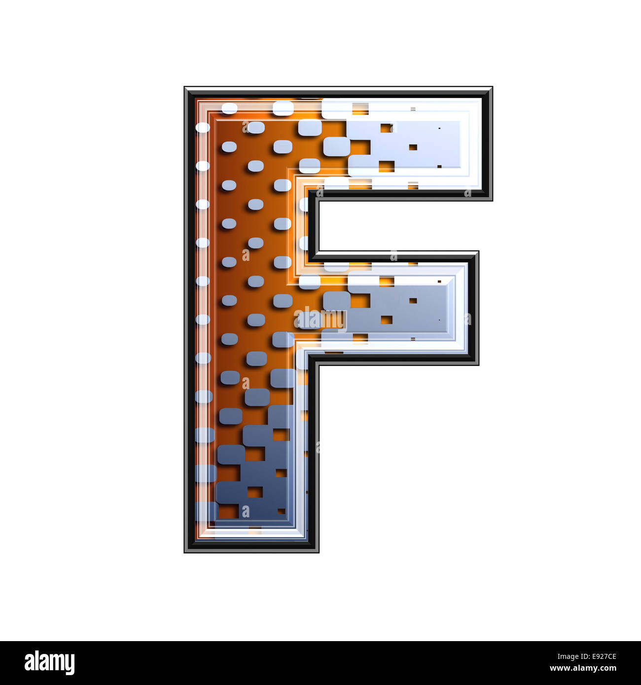 3d letter with abstract texture - f Stock Photo - Alamy