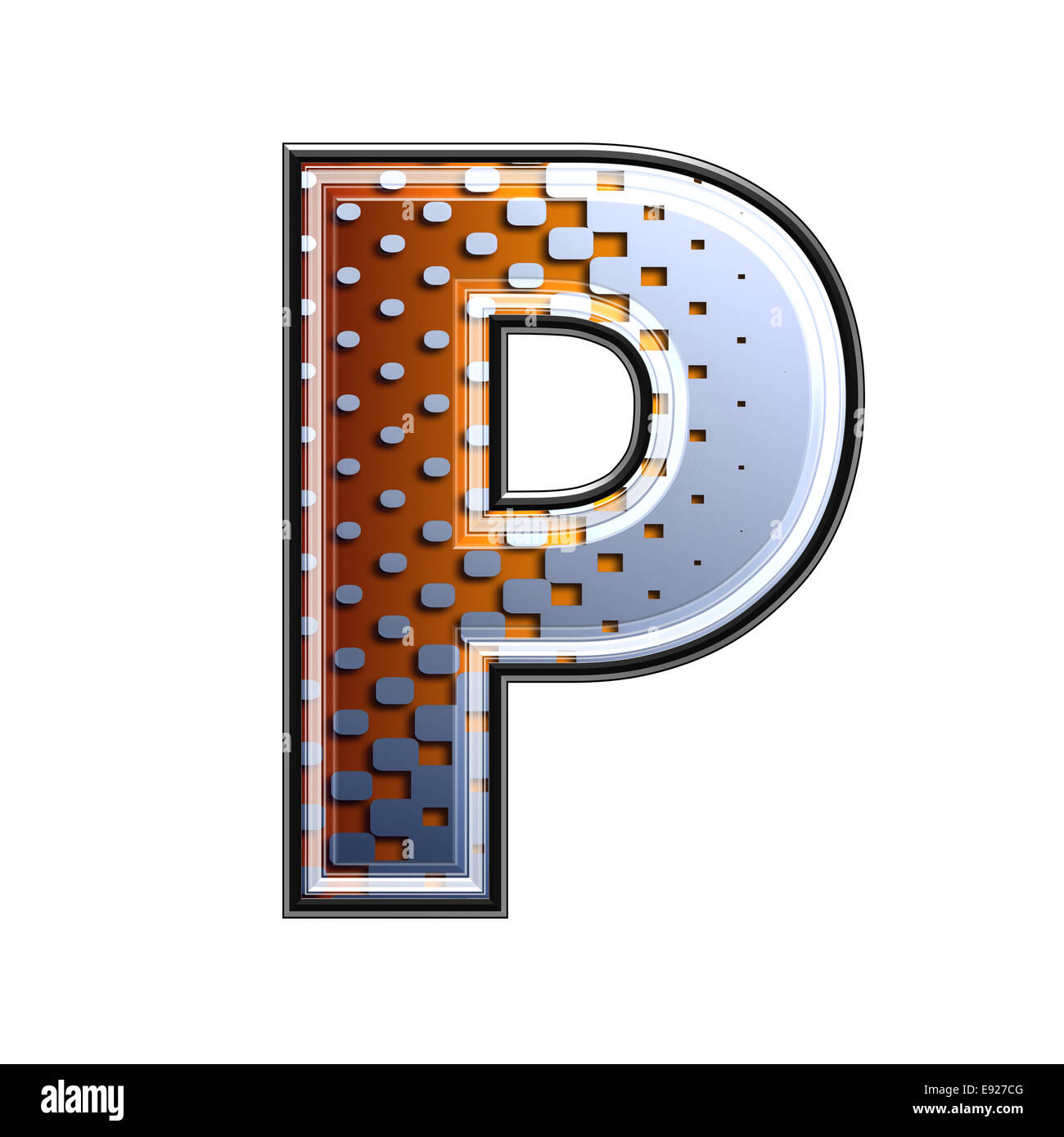 3d letter with abstract texture - p Stock Photo - Alamy