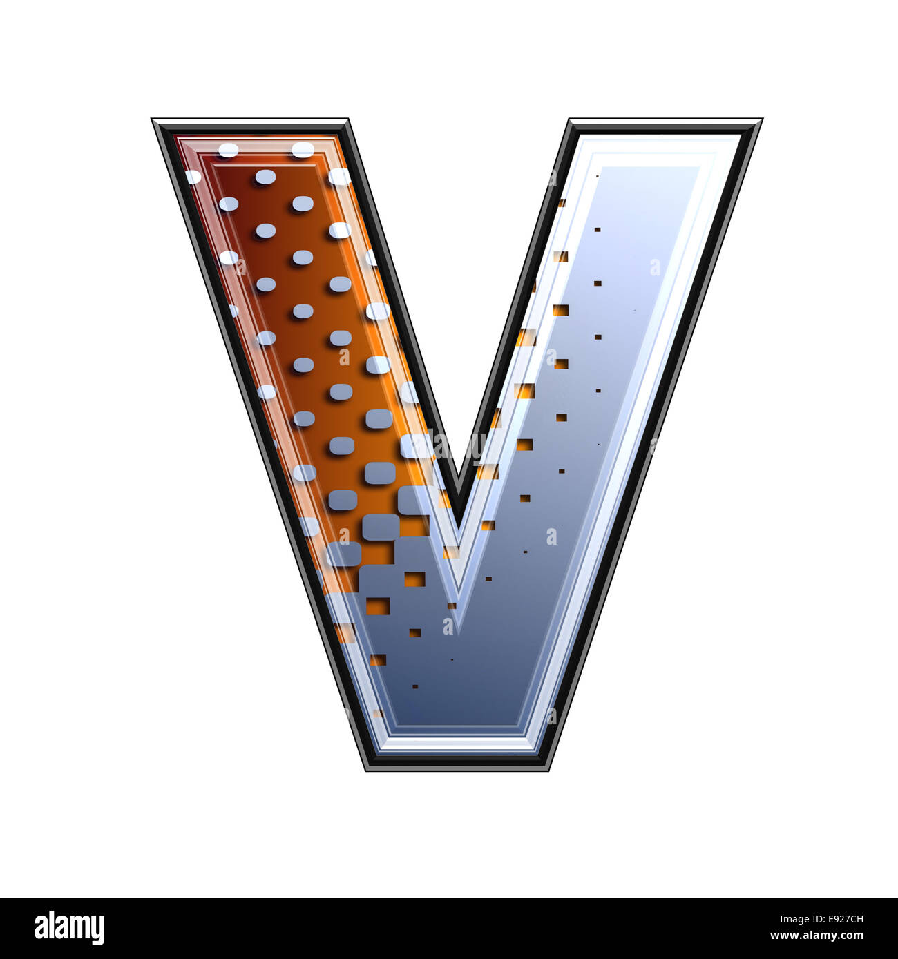 3d letter with abstract texture - v Stock Photo - Alamy