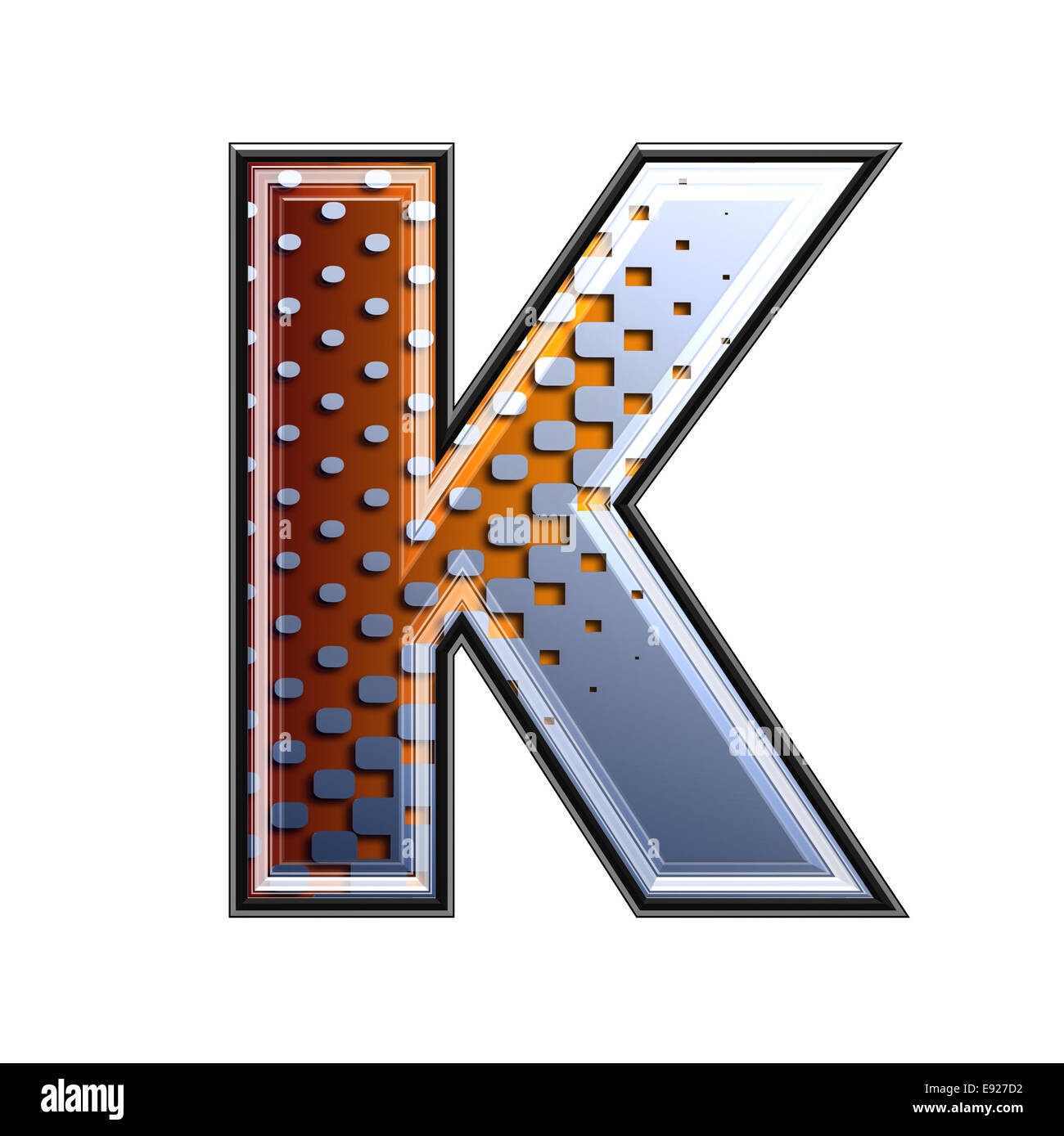 3d letter with abstract texture - k Stock Photo - Alamy