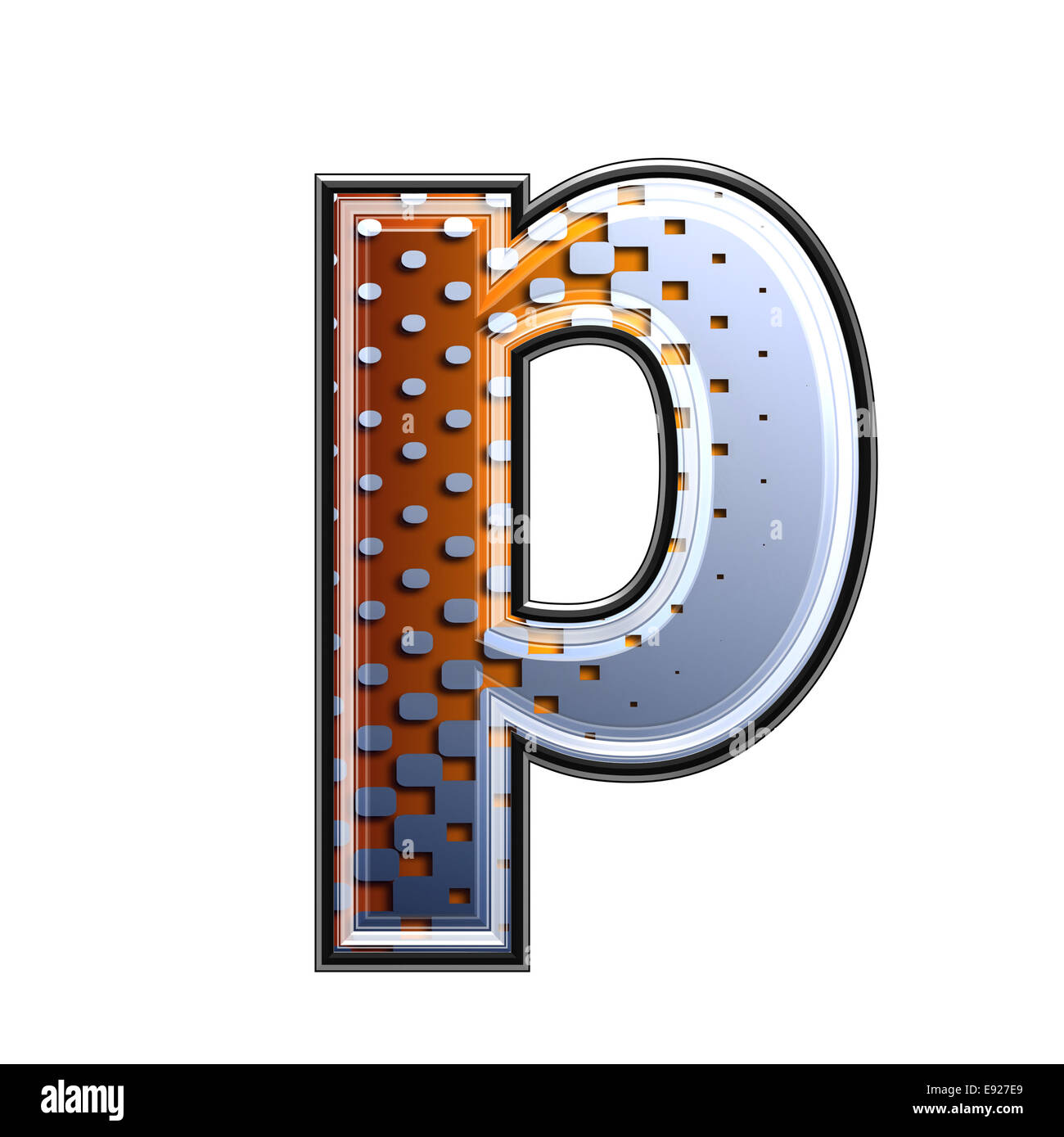 3d letter with abstract texture - p Stock Photo - Alamy