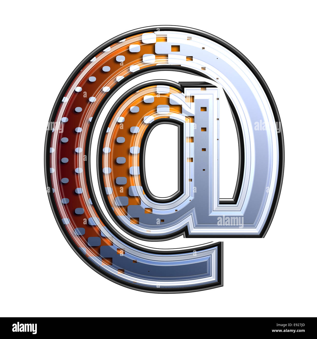 Halftone 3d sign - arobas Stock Photo - Alamy