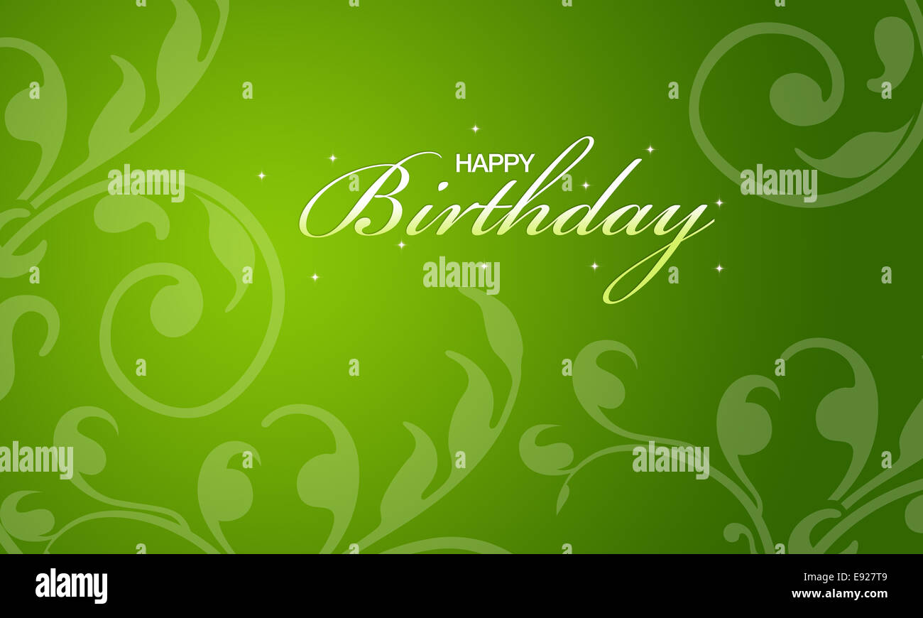Green Happy Birthday Card Stock Photo - Alamy