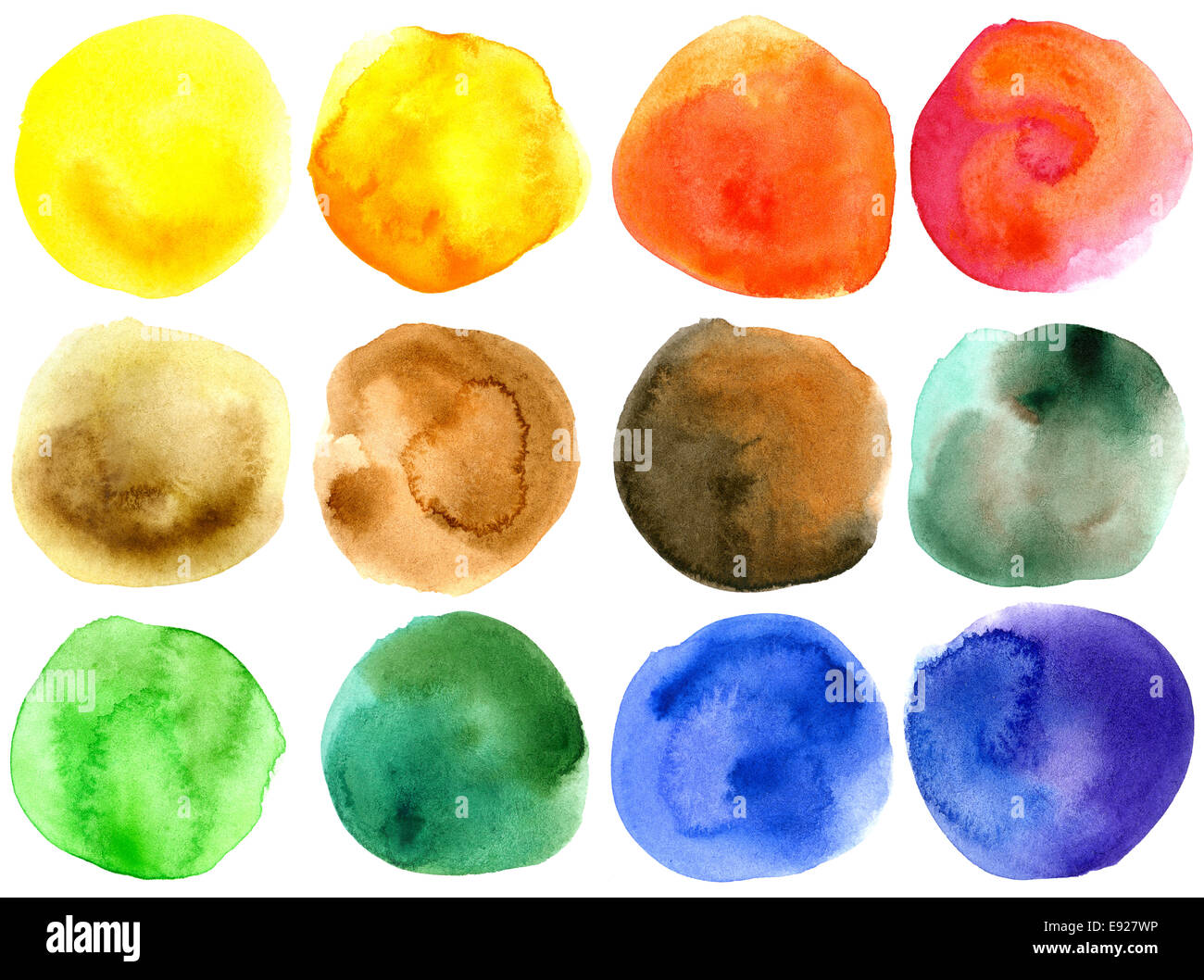 Abstract hand drawn watercolor circles Stock Photo - Alamy