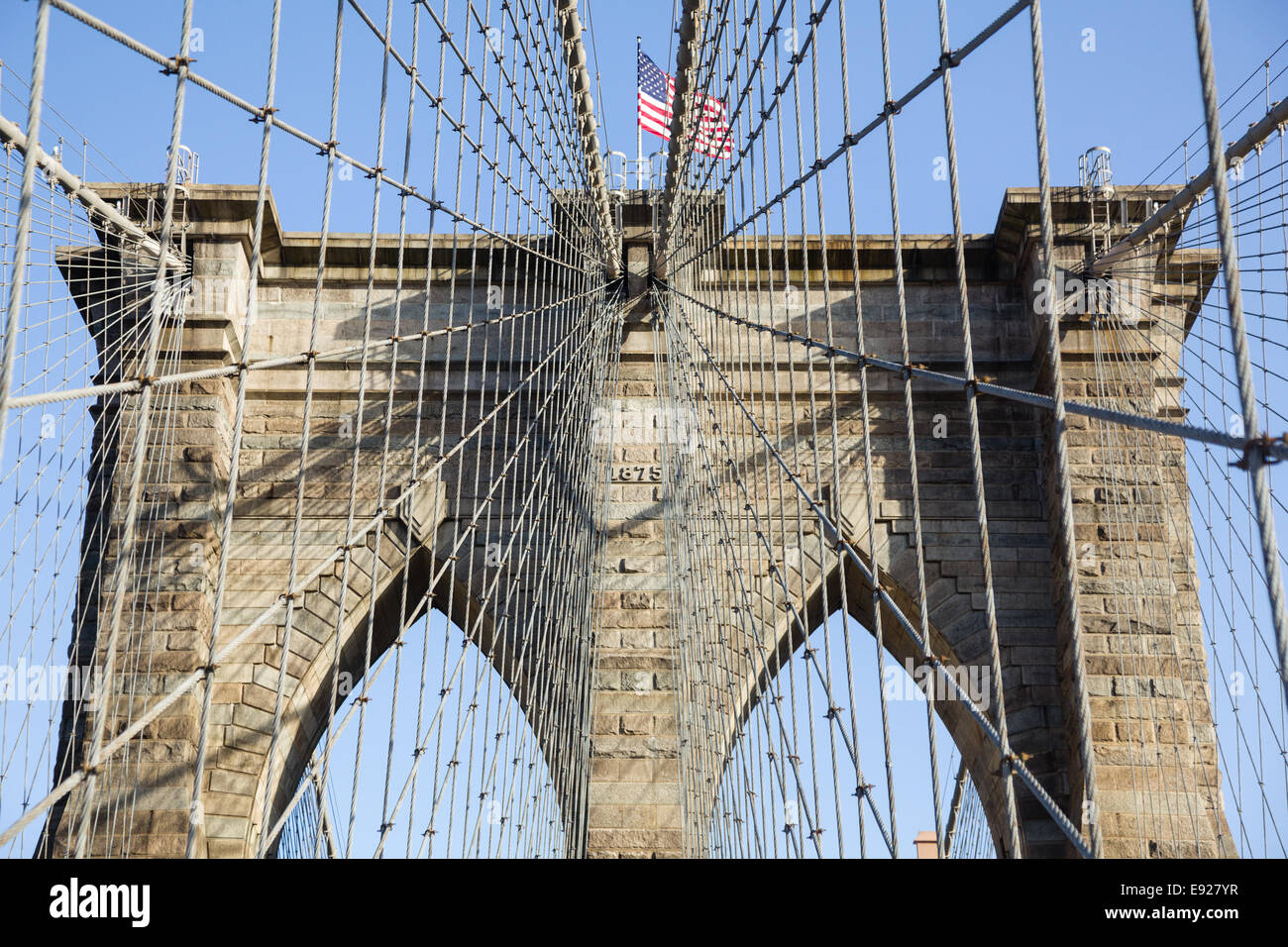 Details brooklyn bridge lower hi-res stock photography and images - Alamy