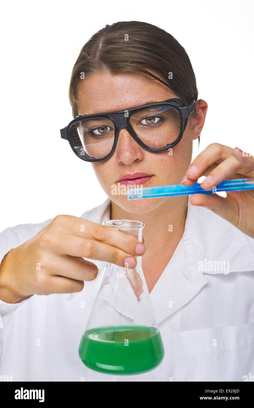 Laboratory technician with test glasses Stock Photo - Alamy