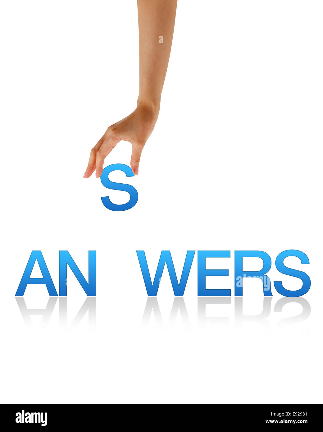 Answers - Hand Stock Photo - Alamy