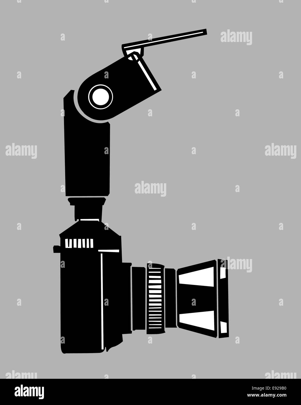 camera silhouette on gray background Stock Photo - Alamy