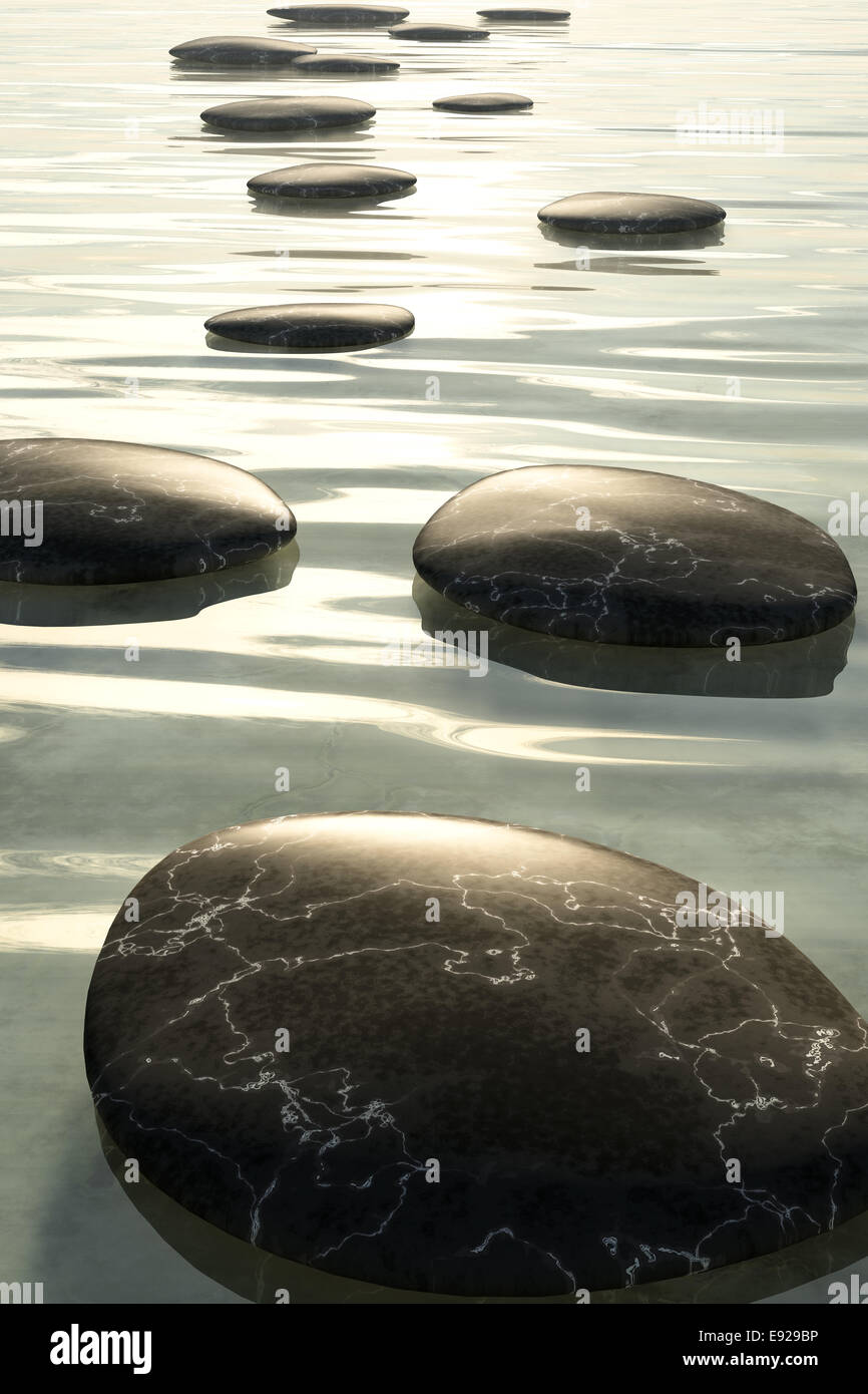 step stones black Stock Photo - Alamy