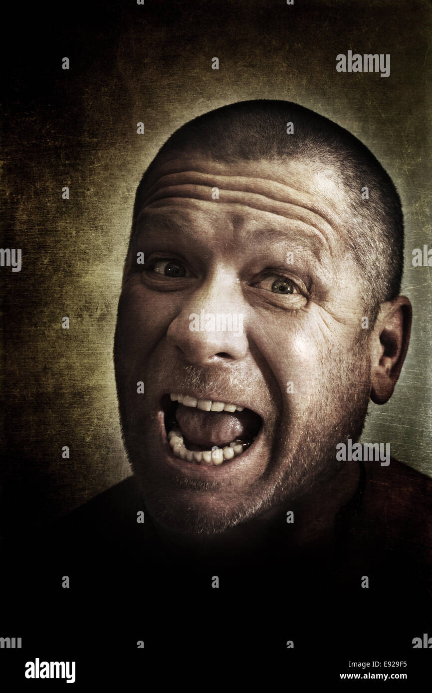 angry man in dark picture processing Stock Photo - Alamy
