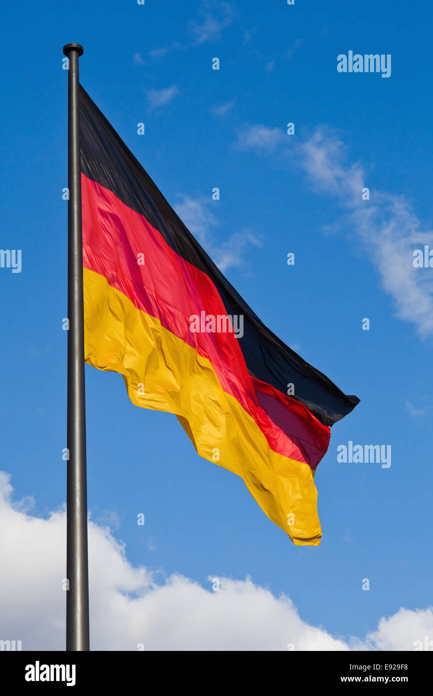 german flag waves in the wind Stock Photo - Alamy