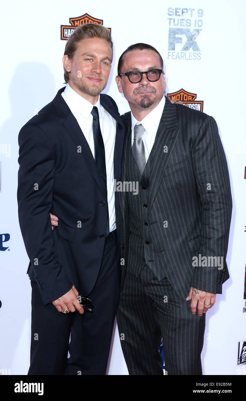 New York City, NY. USA. Charlie Hunnam & Executive Producer Kurt Sutter at the 'Sons Of Anarchy ...