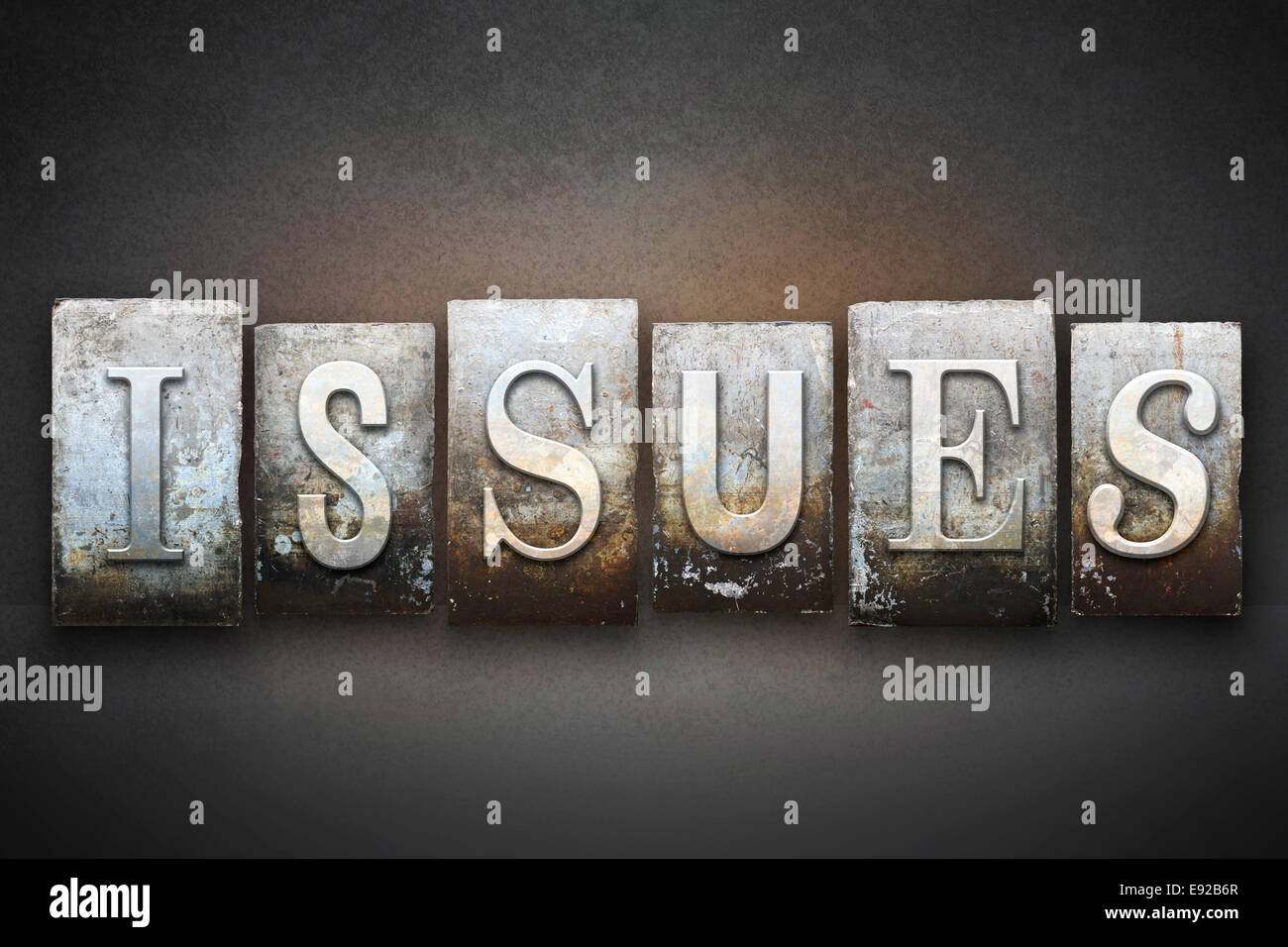 The word ISSUES written in vintage letterpress type Stock Photo - Alamy