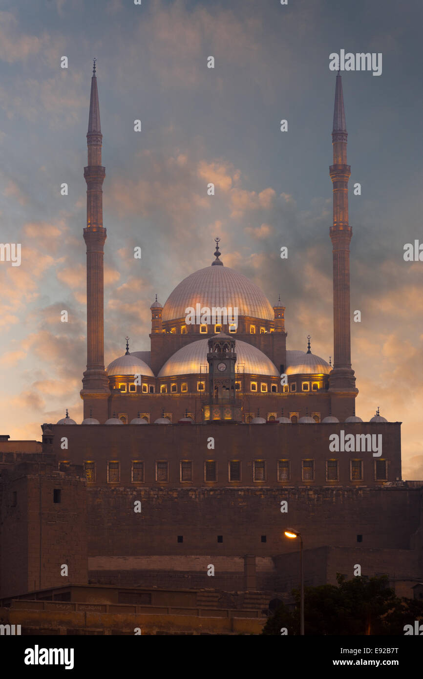 Cairo Citadel Minarets Sunset Stock Photo - Alamy