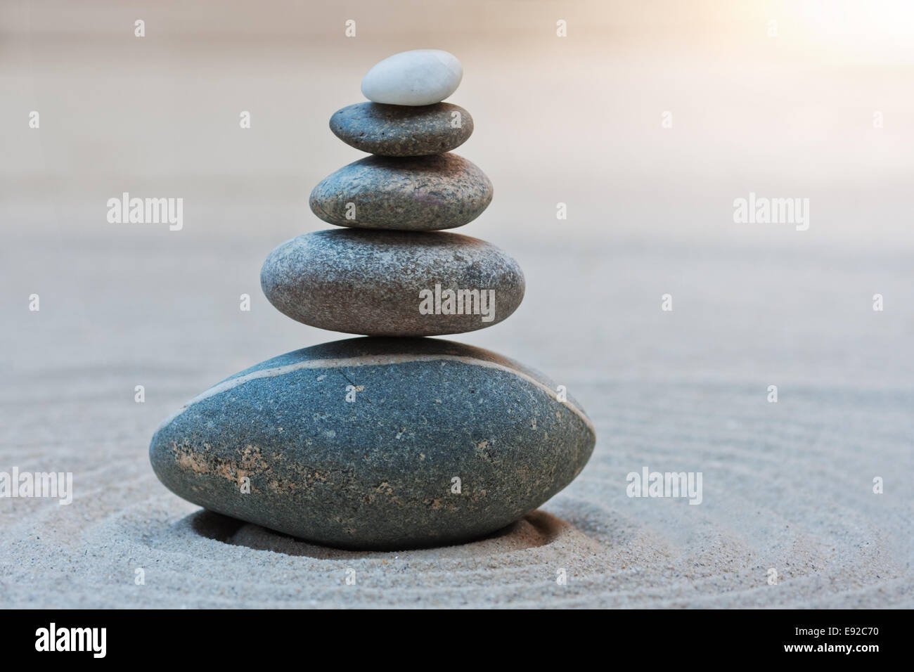 stone stack in zen garden Stock Photo - Alamy