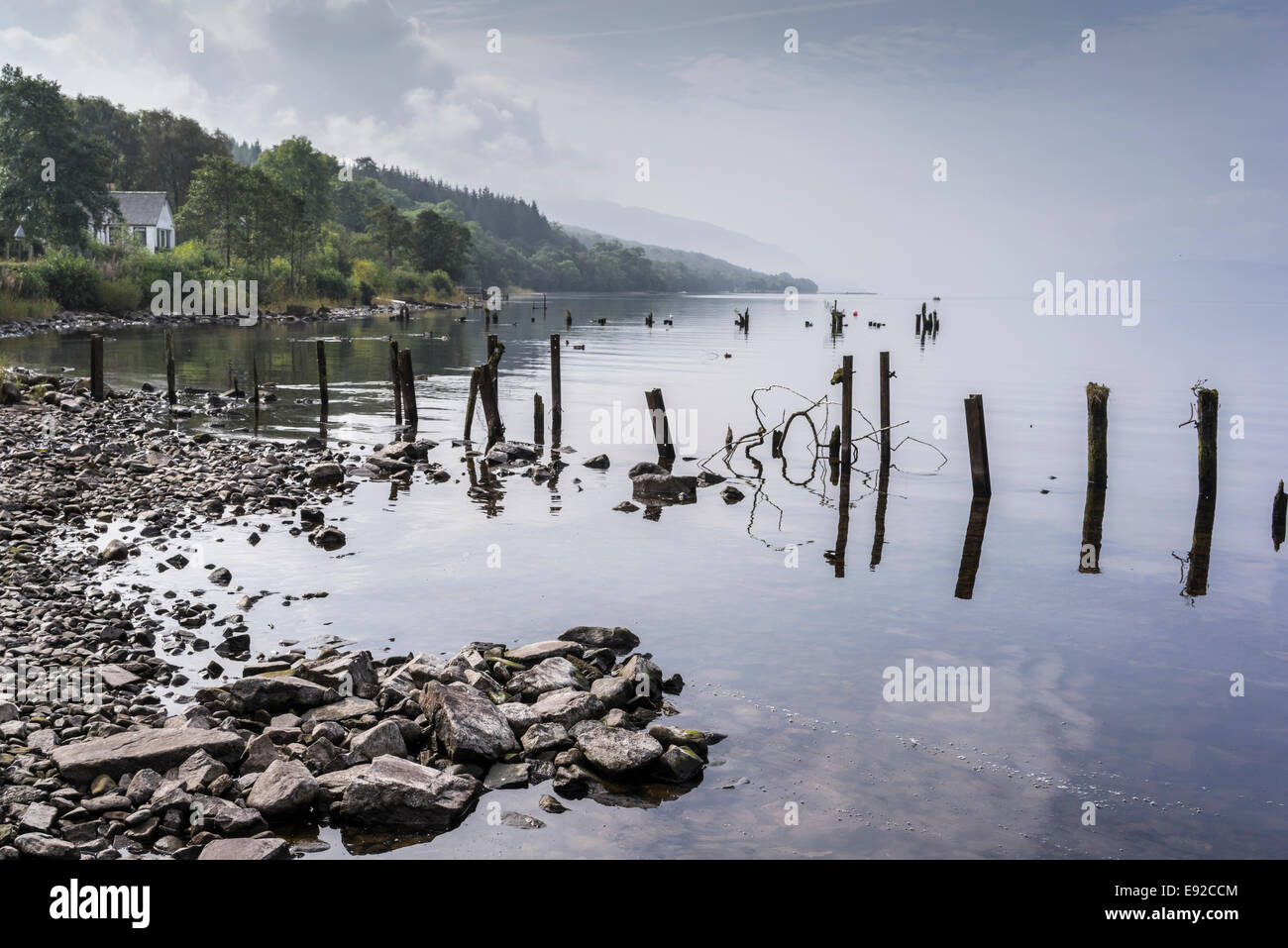 Loch Ness shoreline at Dores in Scotland Stock Photo - Alamy