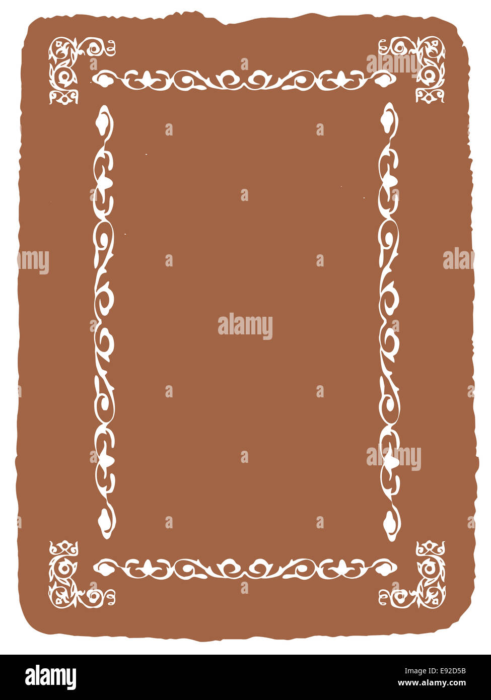 decorative frame on brown background Stock Photo - Alamy