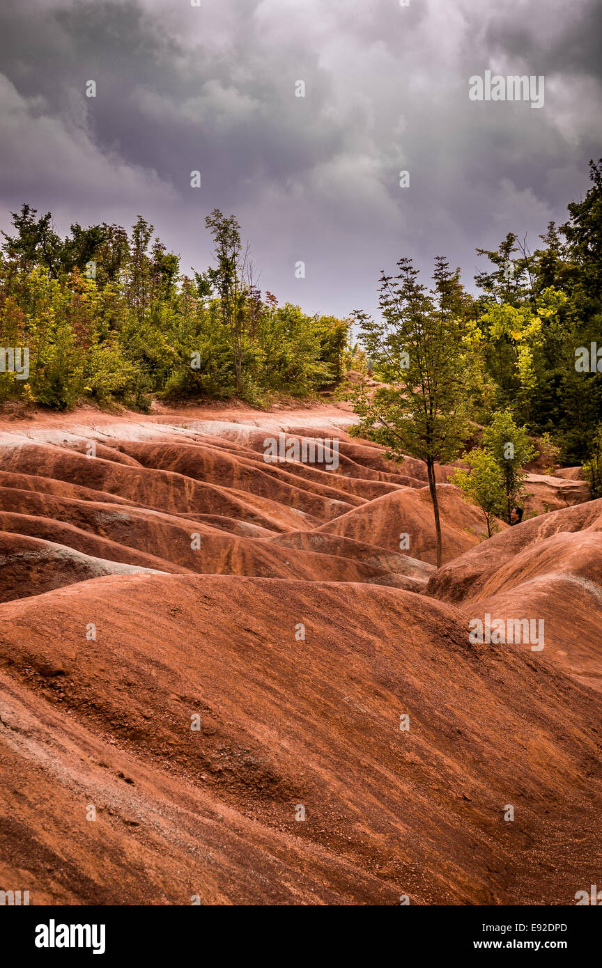Cheltenham Badlands. Located in Caledon Ontario Canada this red colored ...