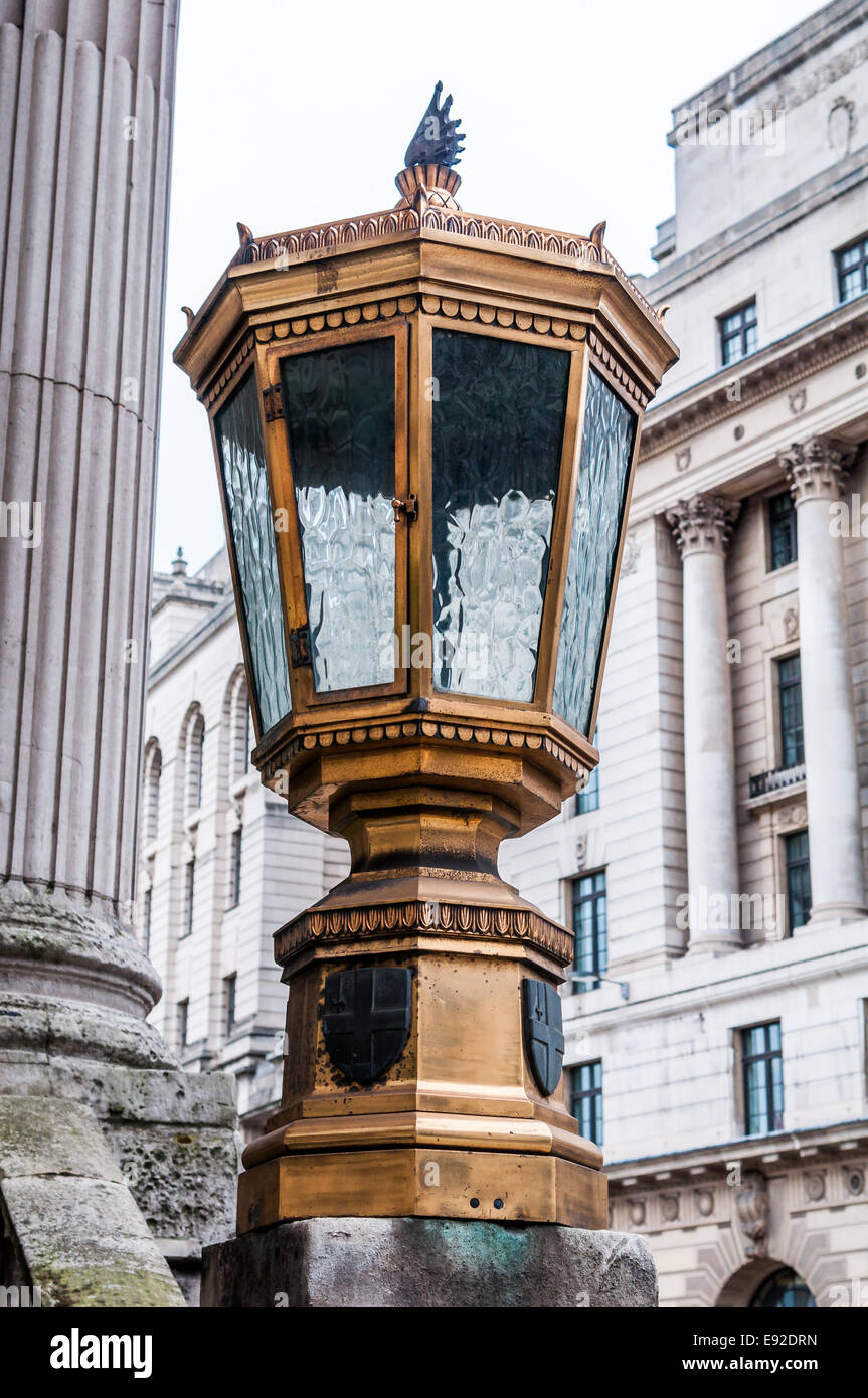 A bronze lantern outside a building in London England Stock Photo - Alamy