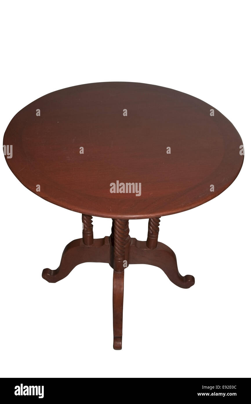 brown round table Stock Photo - Alamy