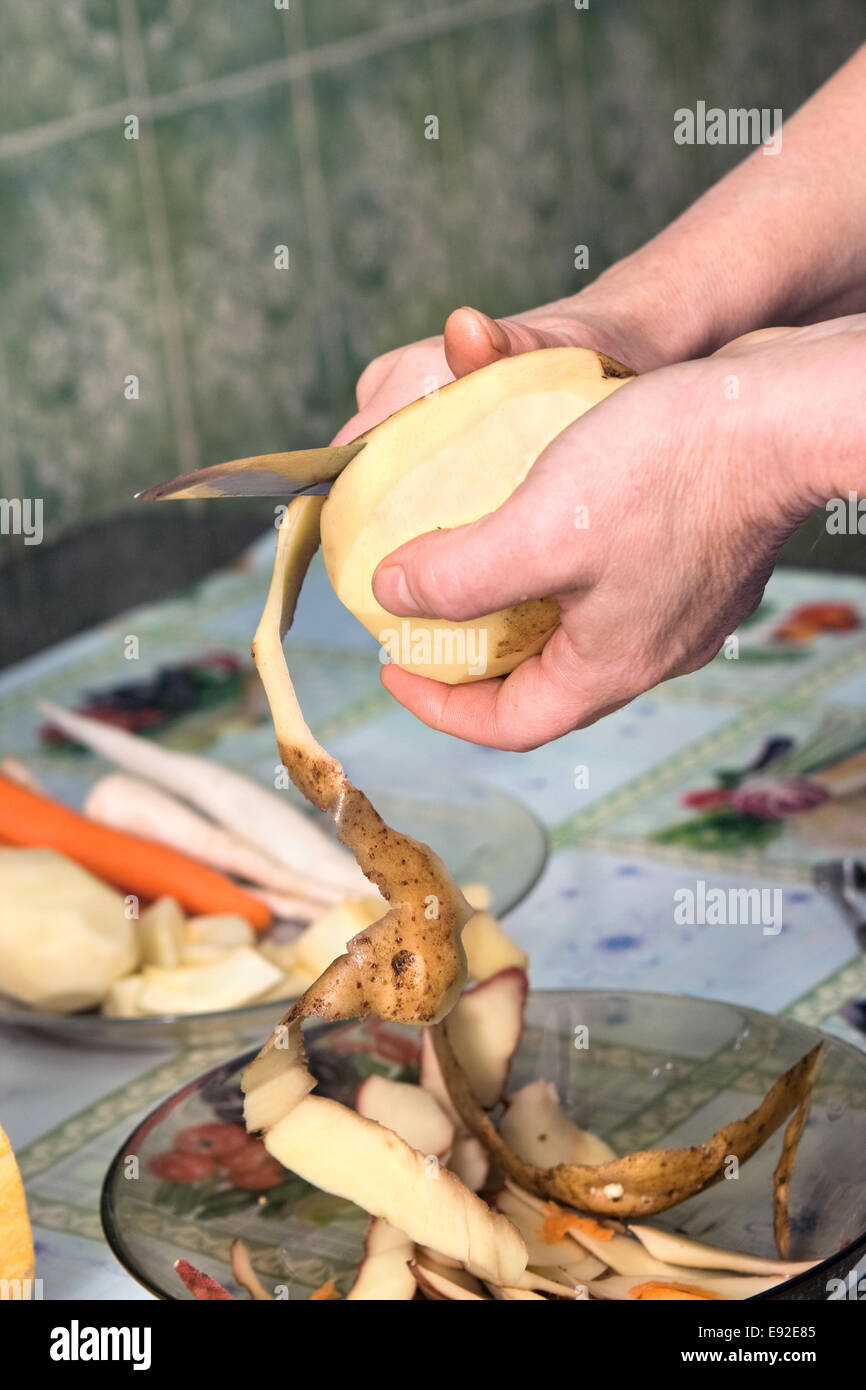 Purification of potato Stock Photo - Alamy