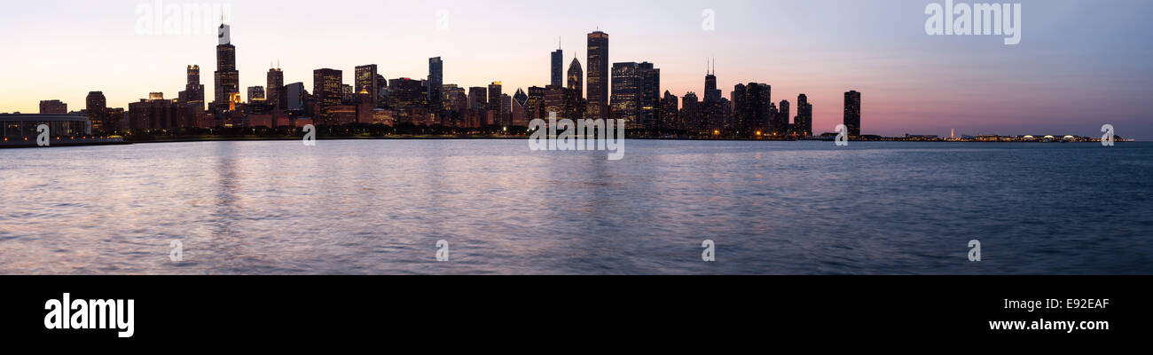 Sunset over Chicago from Observatory Stock Photo - Alamy