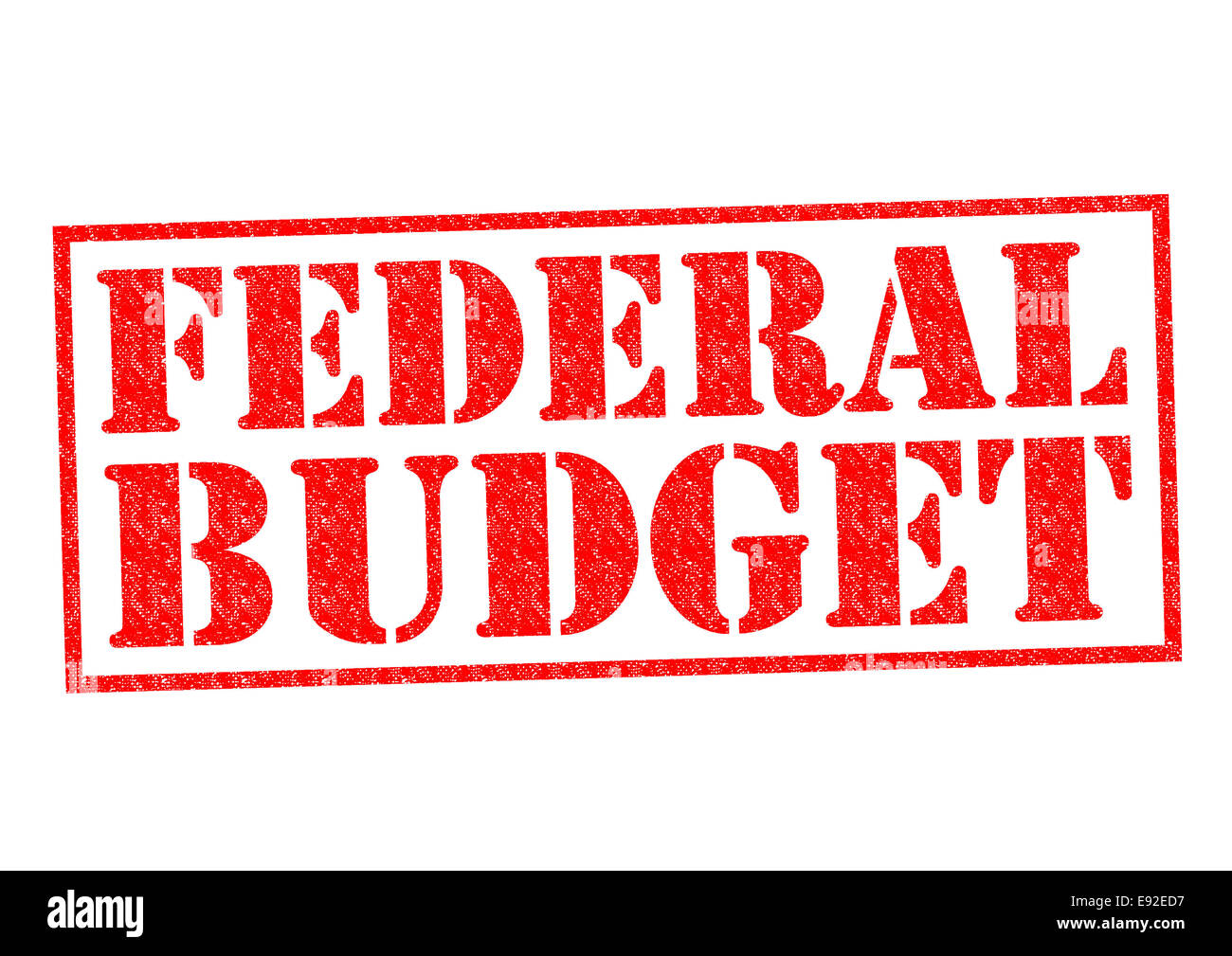 FEDERAL BUDGET red Rubber Stamp over a white background Stock Photo - Alamy