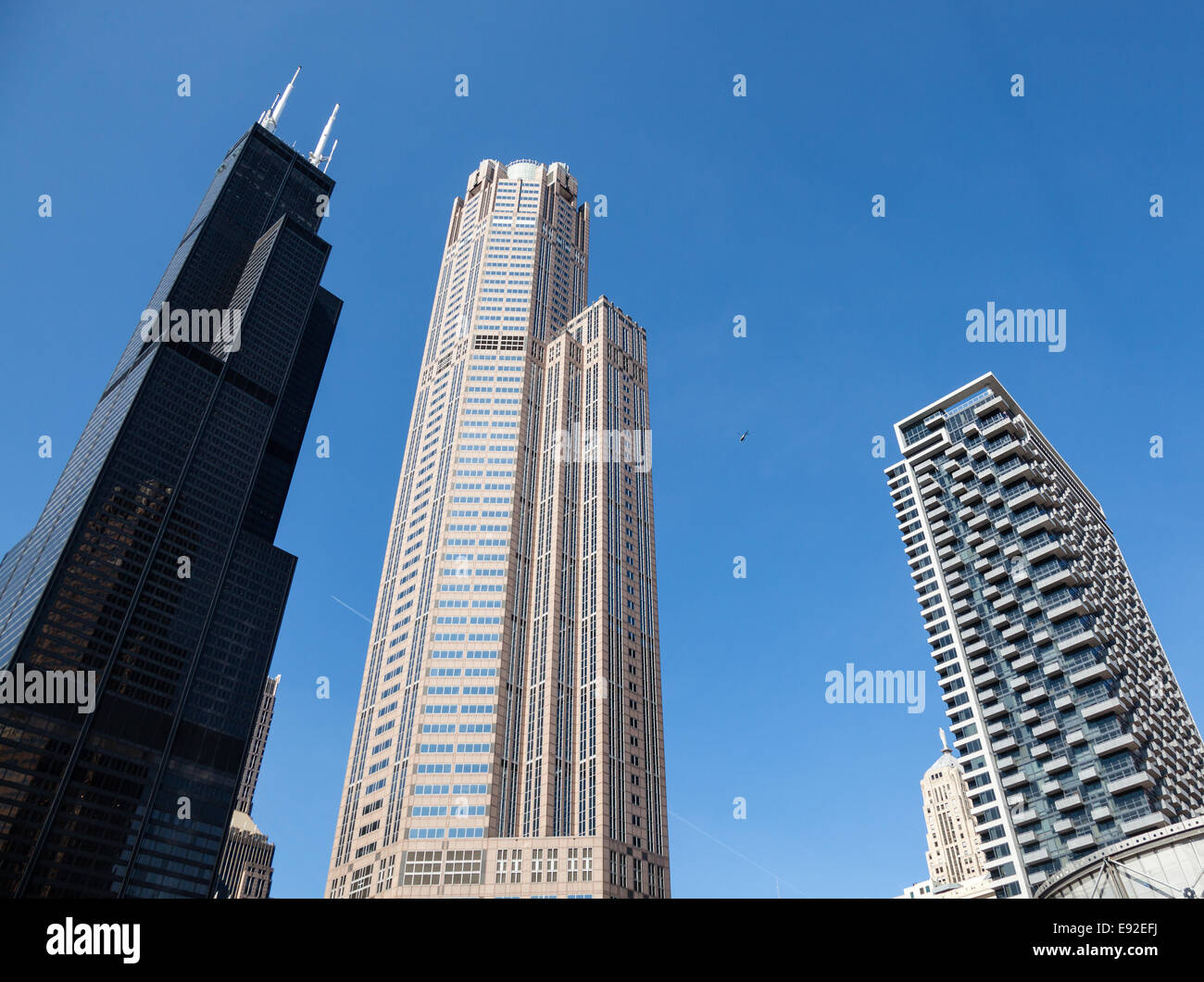 Chicago skyline from the river Stock Photo - Alamy