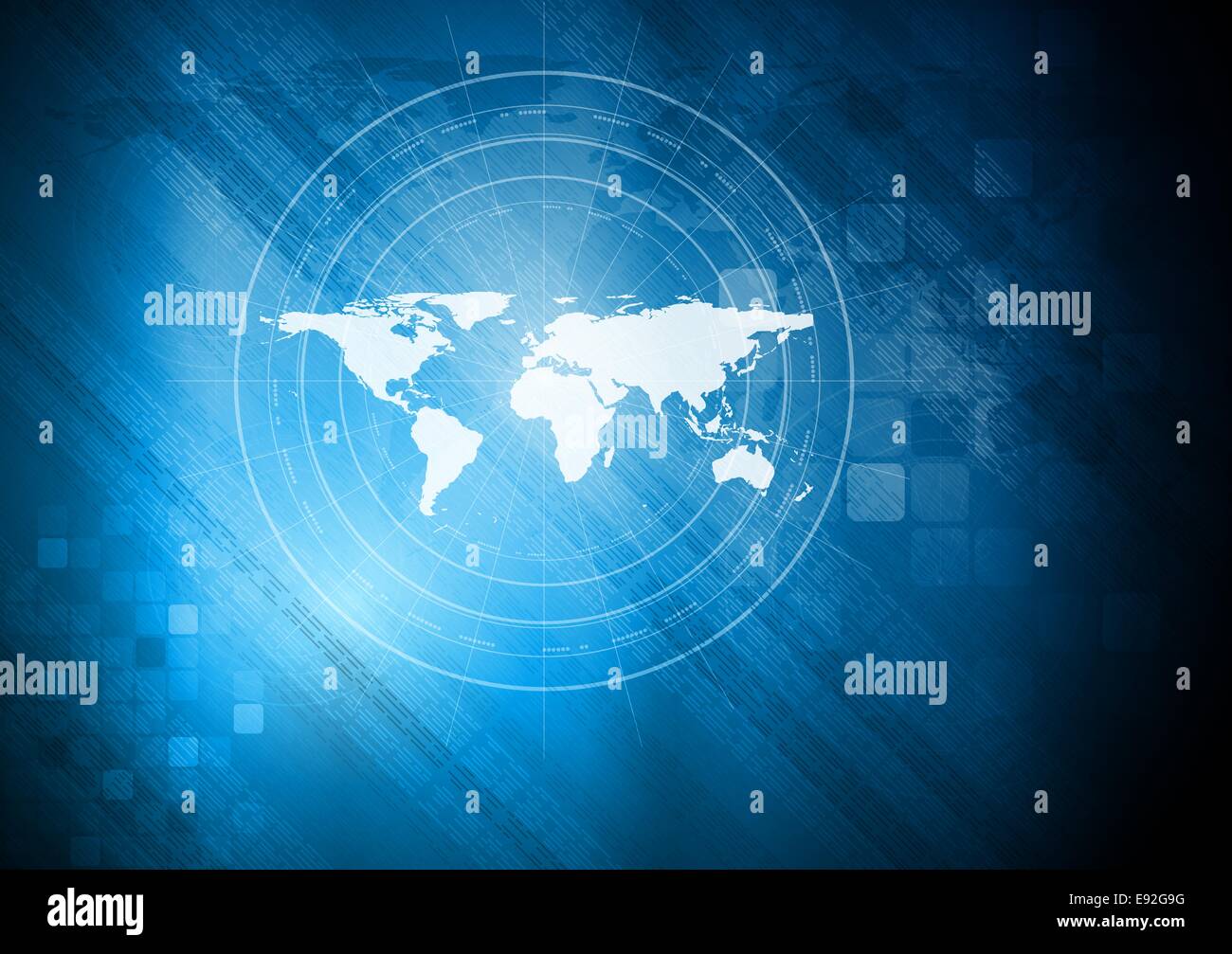 Hi-tech design with world map. Eps 10 illustration Stock Photo - Alamy