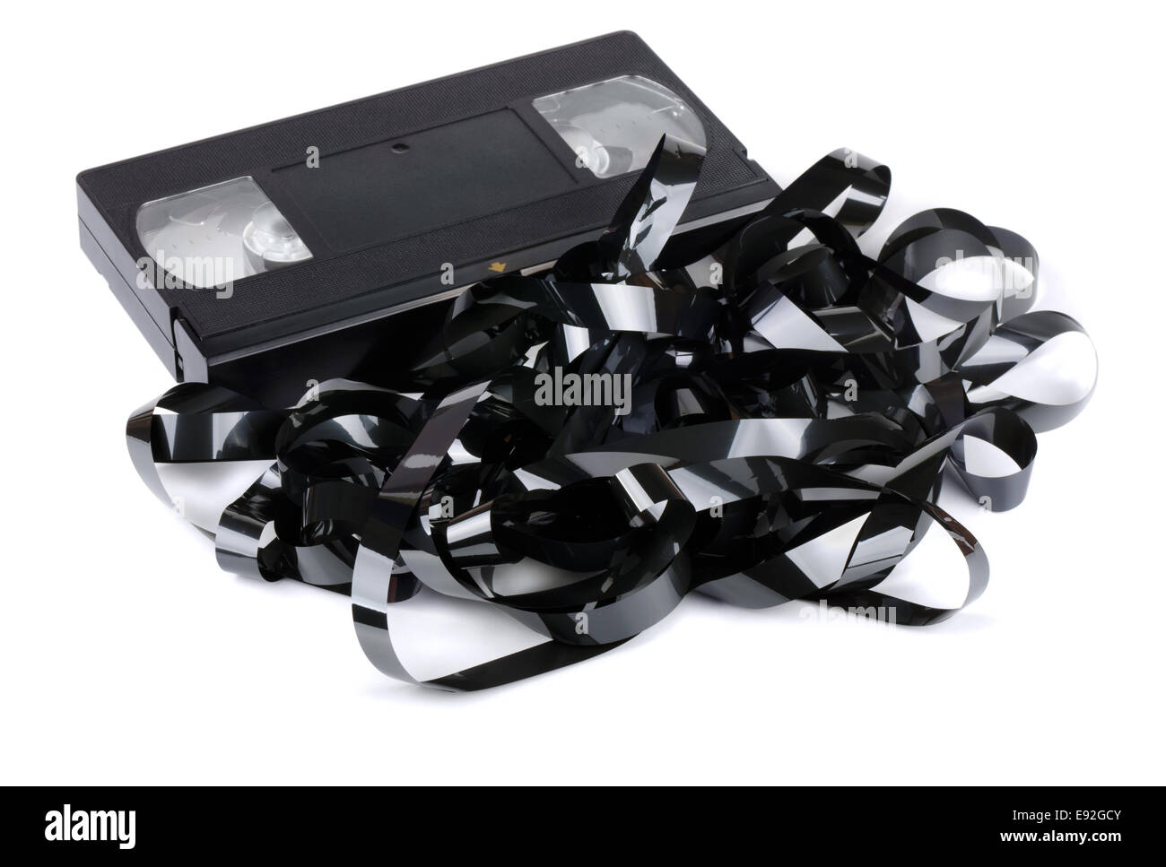 Tangled video tape Stock Photo - Alamy