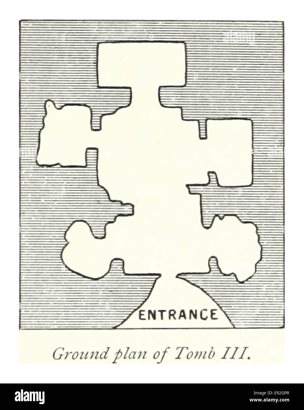 This illustration showcases the ground plan of Tomb III, a significant ...