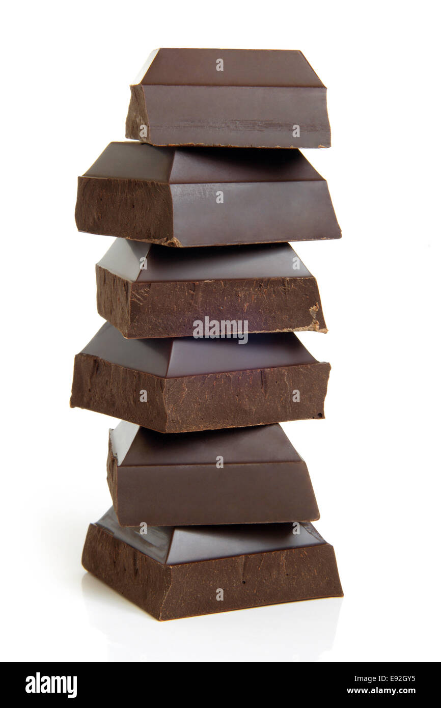 Stack of chocolate pieces Stock Photo - Alamy