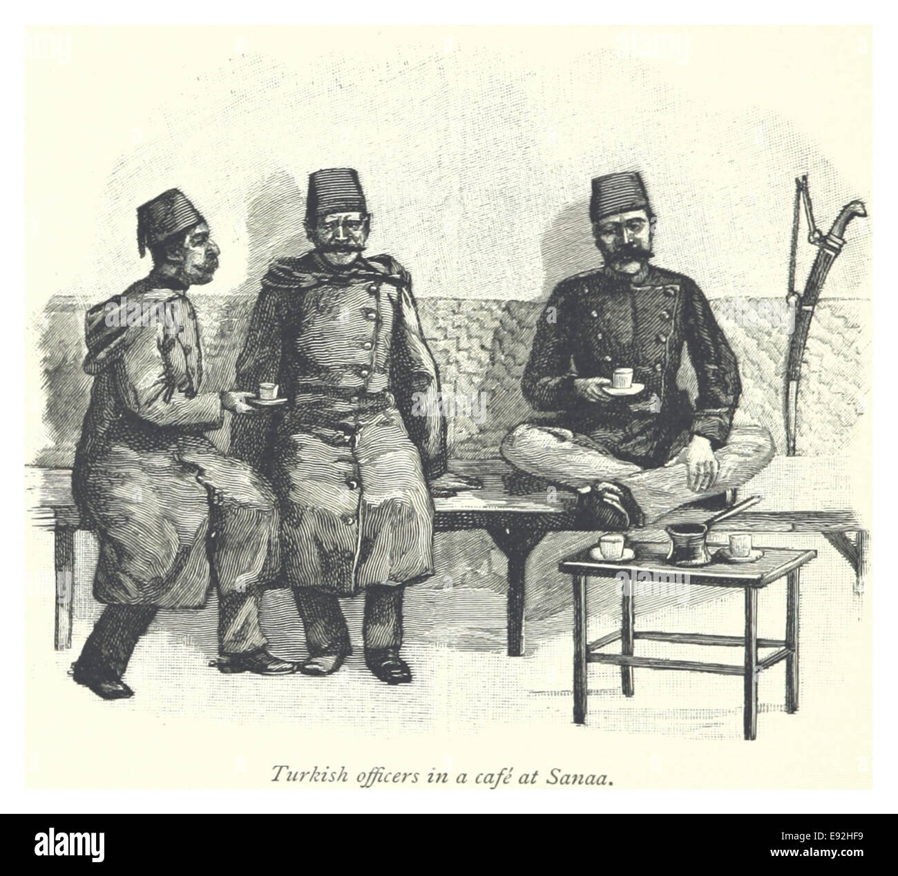 370 Turkish officers in a cafe at Sanaa Stock Photo - Alamy