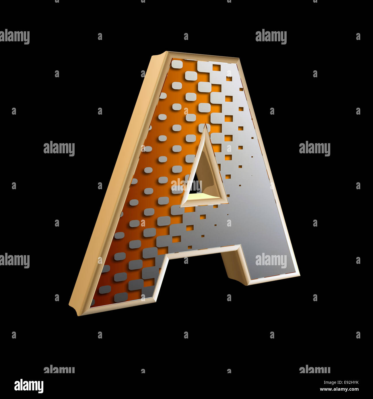 3d abstract letter with modern halftone pattern Stock Photo - Alamy