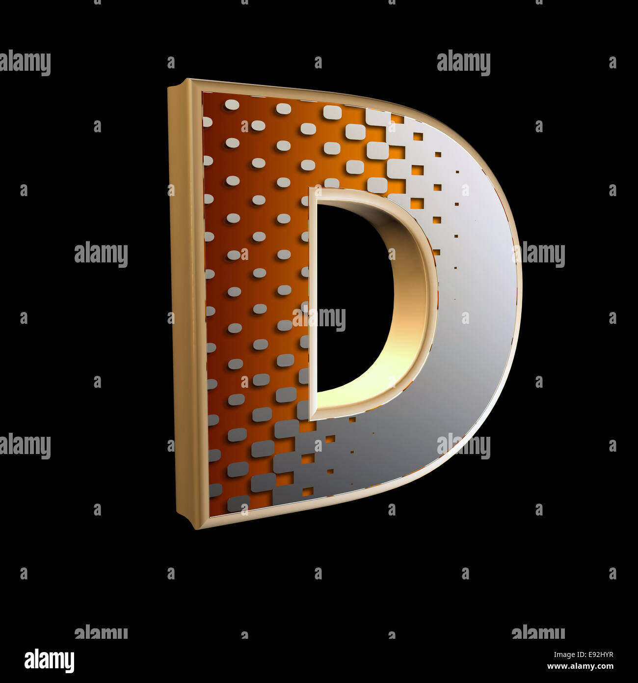 3d abstract letter with modern halftone pattern - D Stock Photo - Alamy