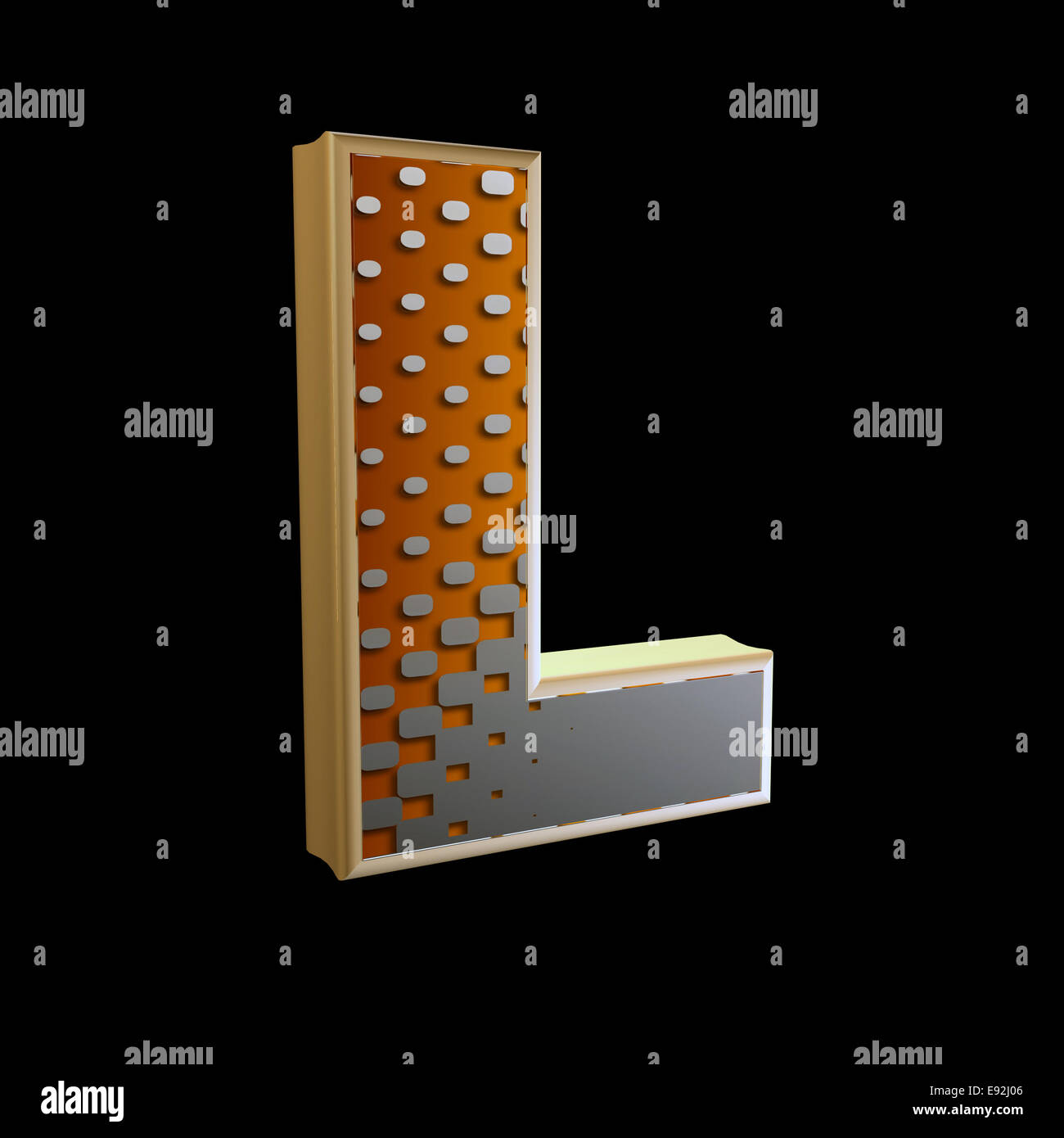 3d abstract letter with modern halftone pattern - L Stock Photo - Alamy