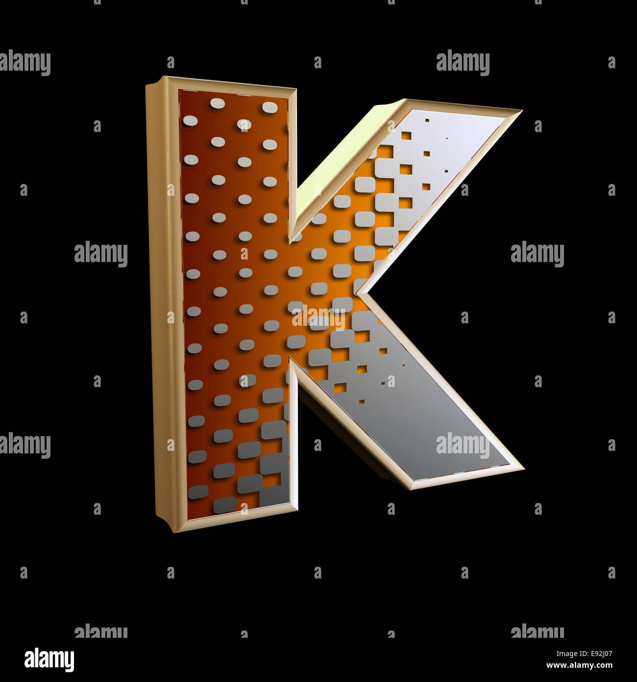 3d abstract letter with modern halftone pattern - K Stock Photo - Alamy